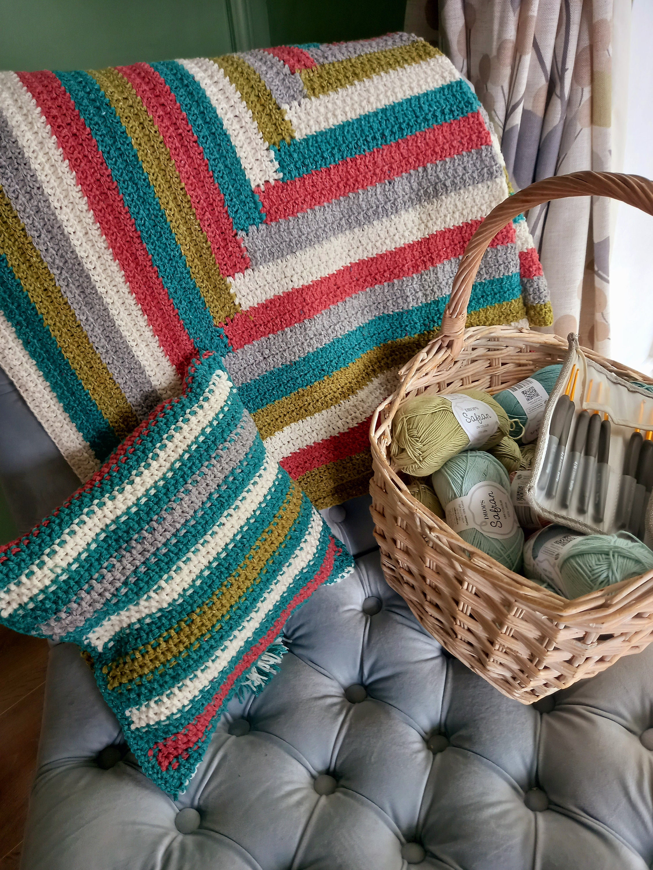 Seascape Crochet Throw Instant Download Pattern in U.K. and U.S. Terms ...