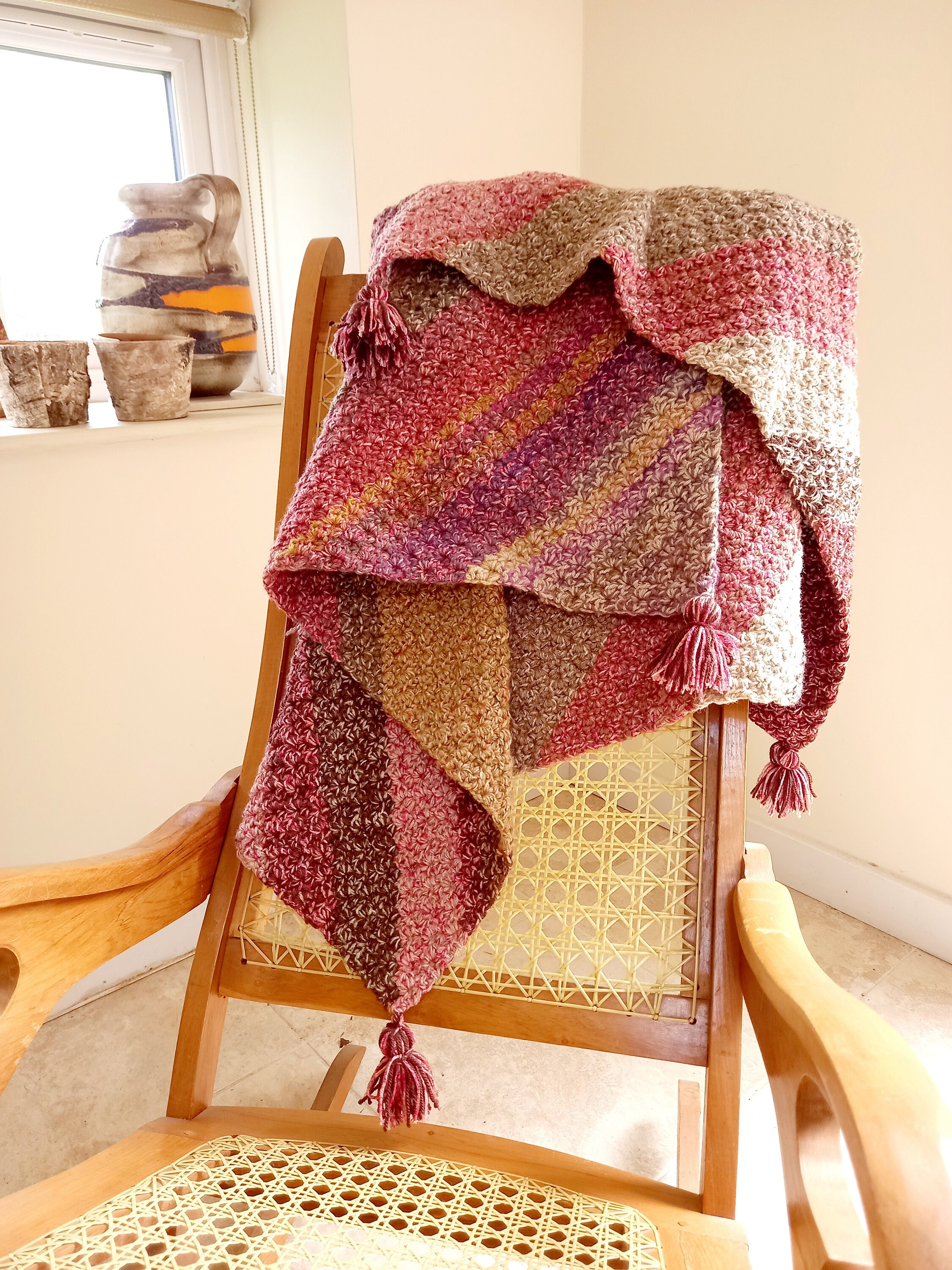 Handmade Chunky Throw With Tassels - Kneee Blanket Made With Eco and ...