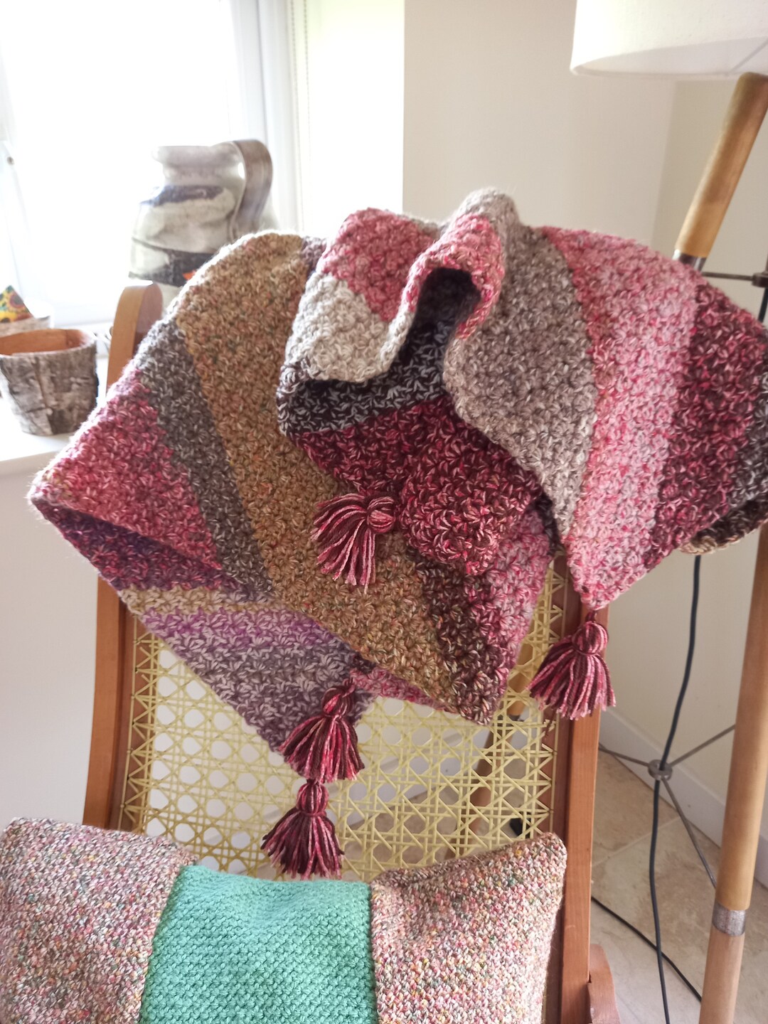 Handmade Chunky Throw With Tassels - Kneee Blanket Made With Eco and ...