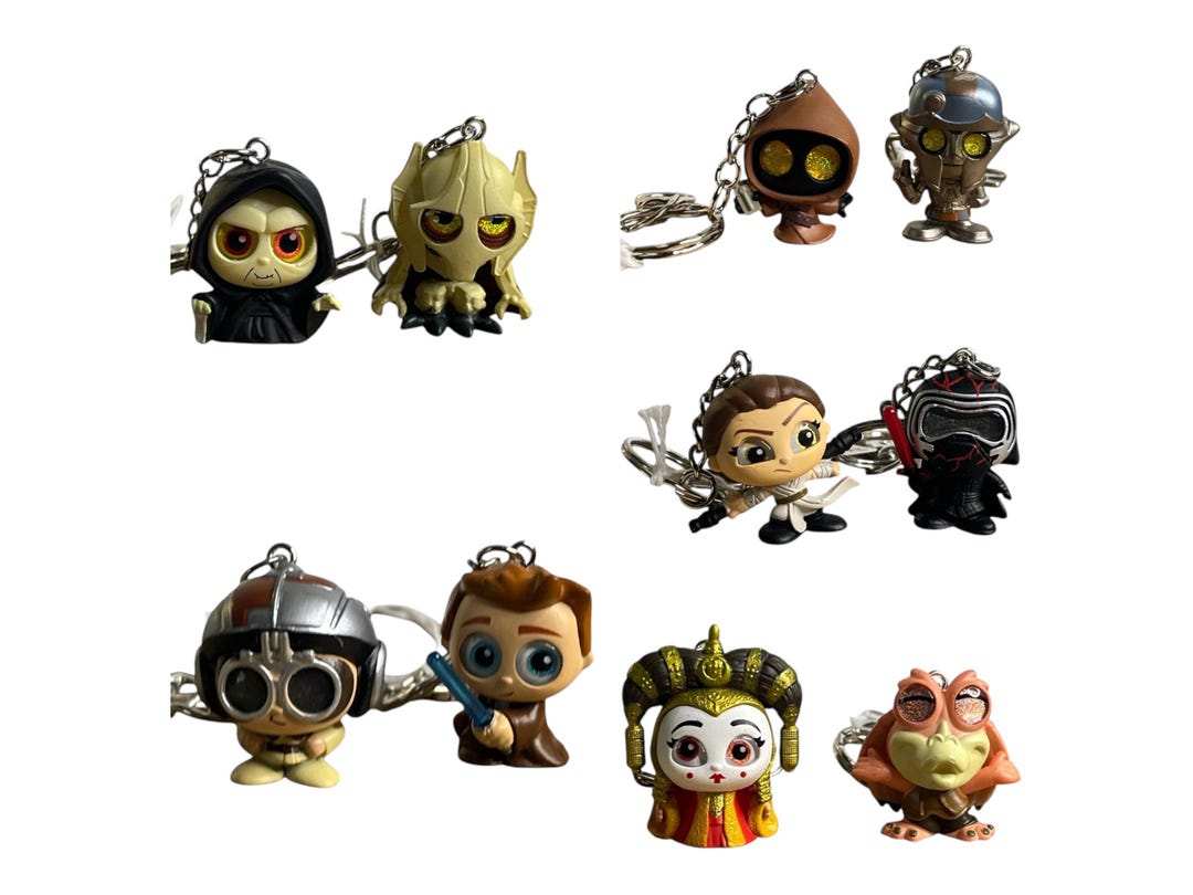 Adorable Recycle Repurposed Figure Toys Keychain Space Heroes Villains ...