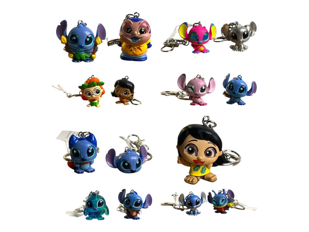 Adorable Recycle Repurposed Figure Toys Keychain Stitch Lilo Jumba ...
