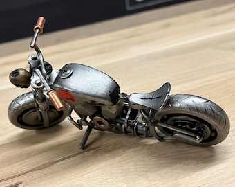 Scrap Metal Motorcycle Rider Metal Sculpture-bolts and Nuts Motorcycle ...