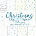 Christmas Watercolor Textures Digital Papers Snowflakes, Stars and ...