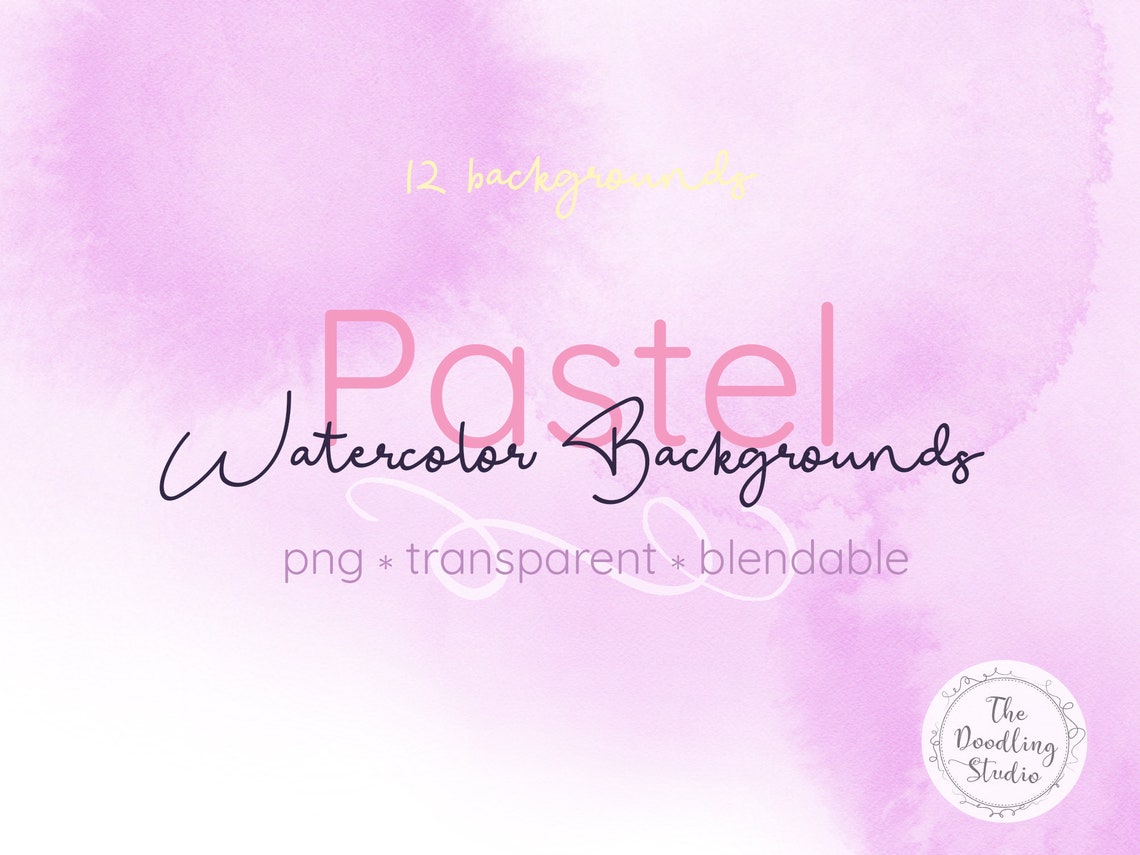 Pastel Watercolor Backgrounds 12 Backgrounds Pastel Colors PNG ...