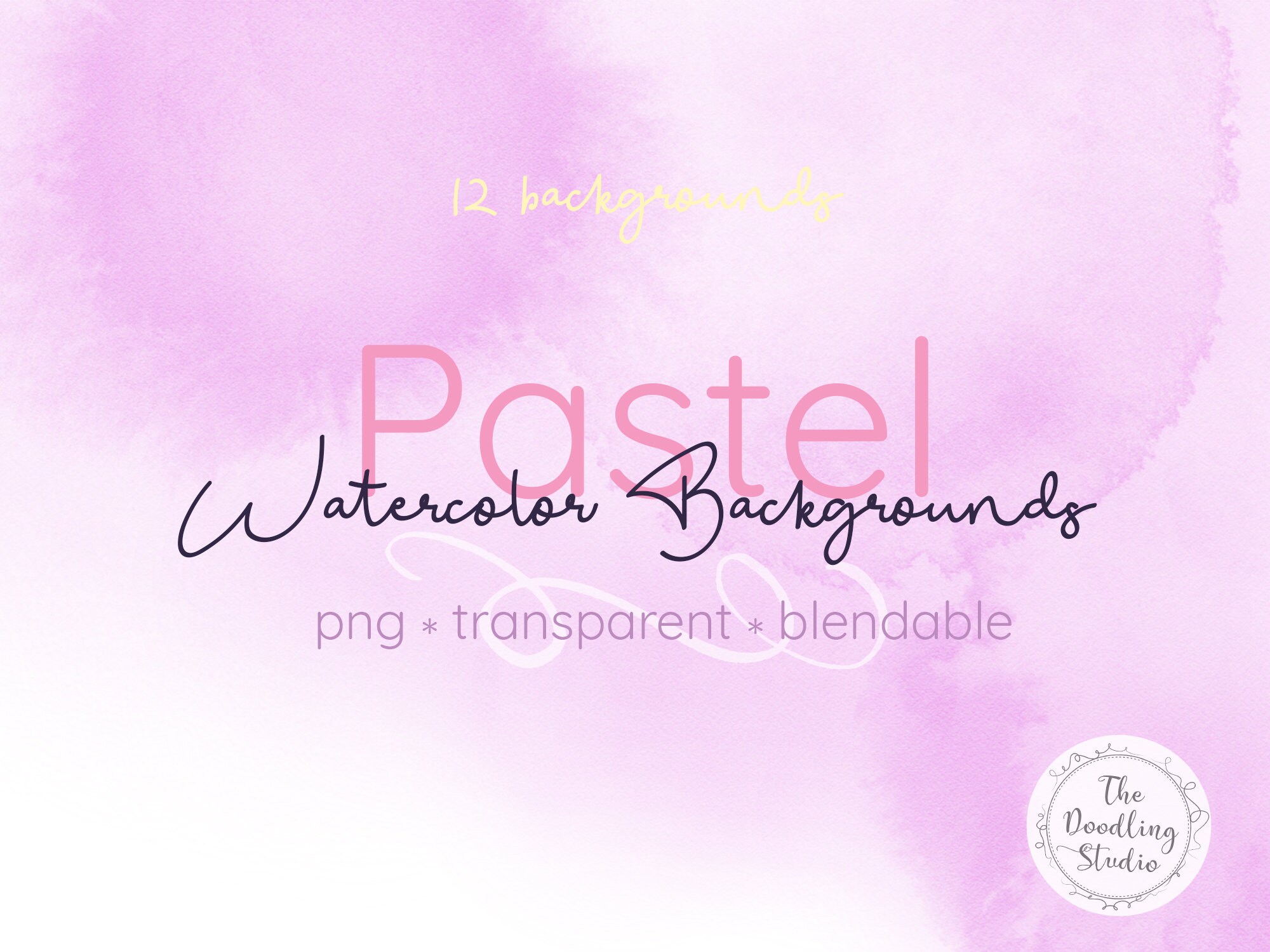 Pastel Watercolor Backgrounds 12 Backgrounds Pastel Colors PNG ...