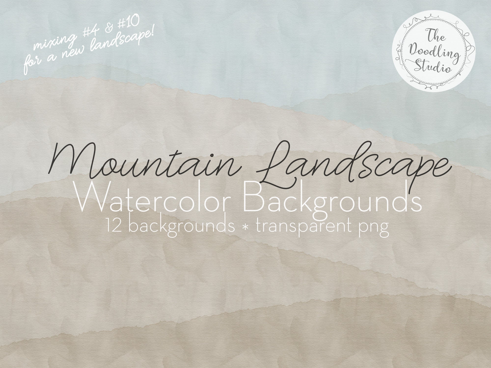 Mountain Landscape Watercolor Backgrounds 12 BACKGROUNDS | Etsy