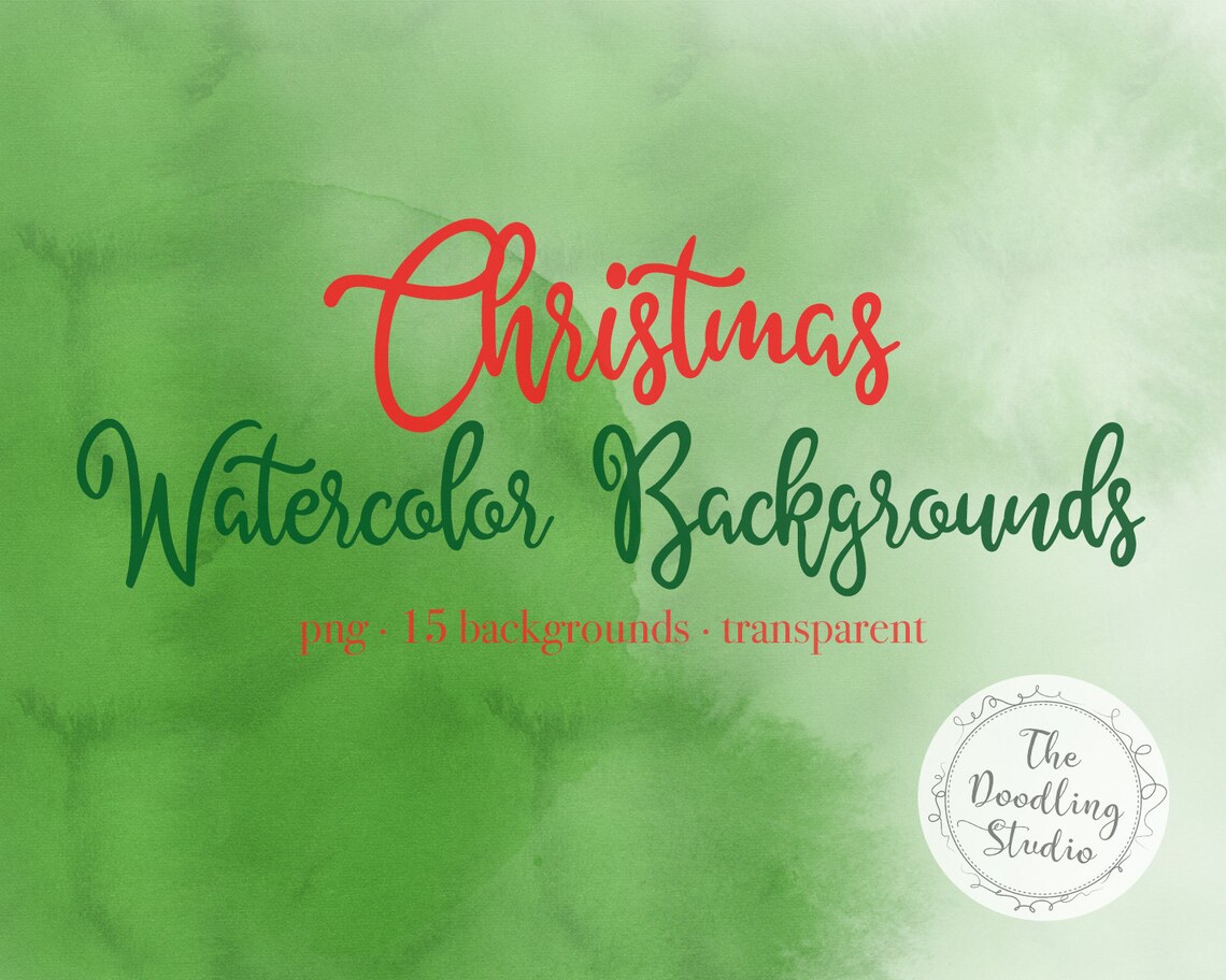 Christmas Watercolor Background Textures 15 BACKGROUNDS png ...