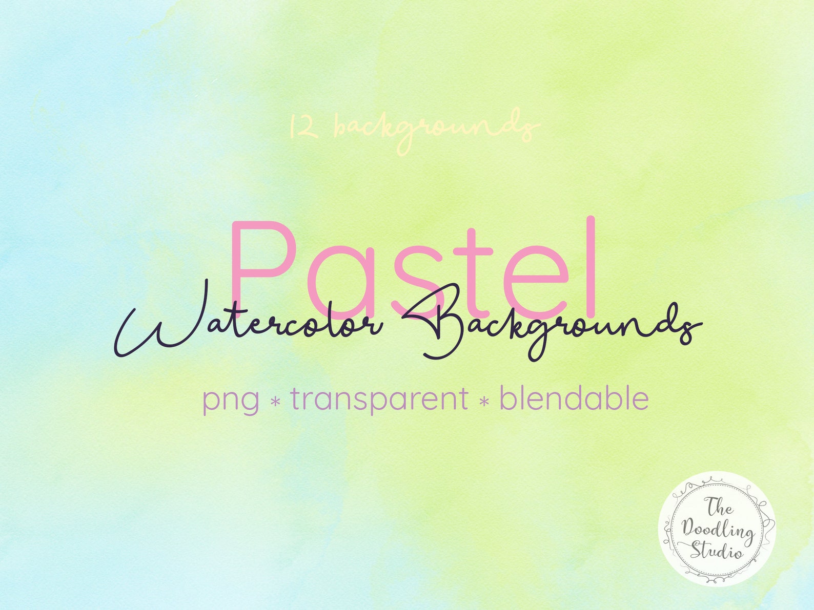 Pastel Watercolor Backgrounds 12 Backgrounds Pastel Colors PNG ...
