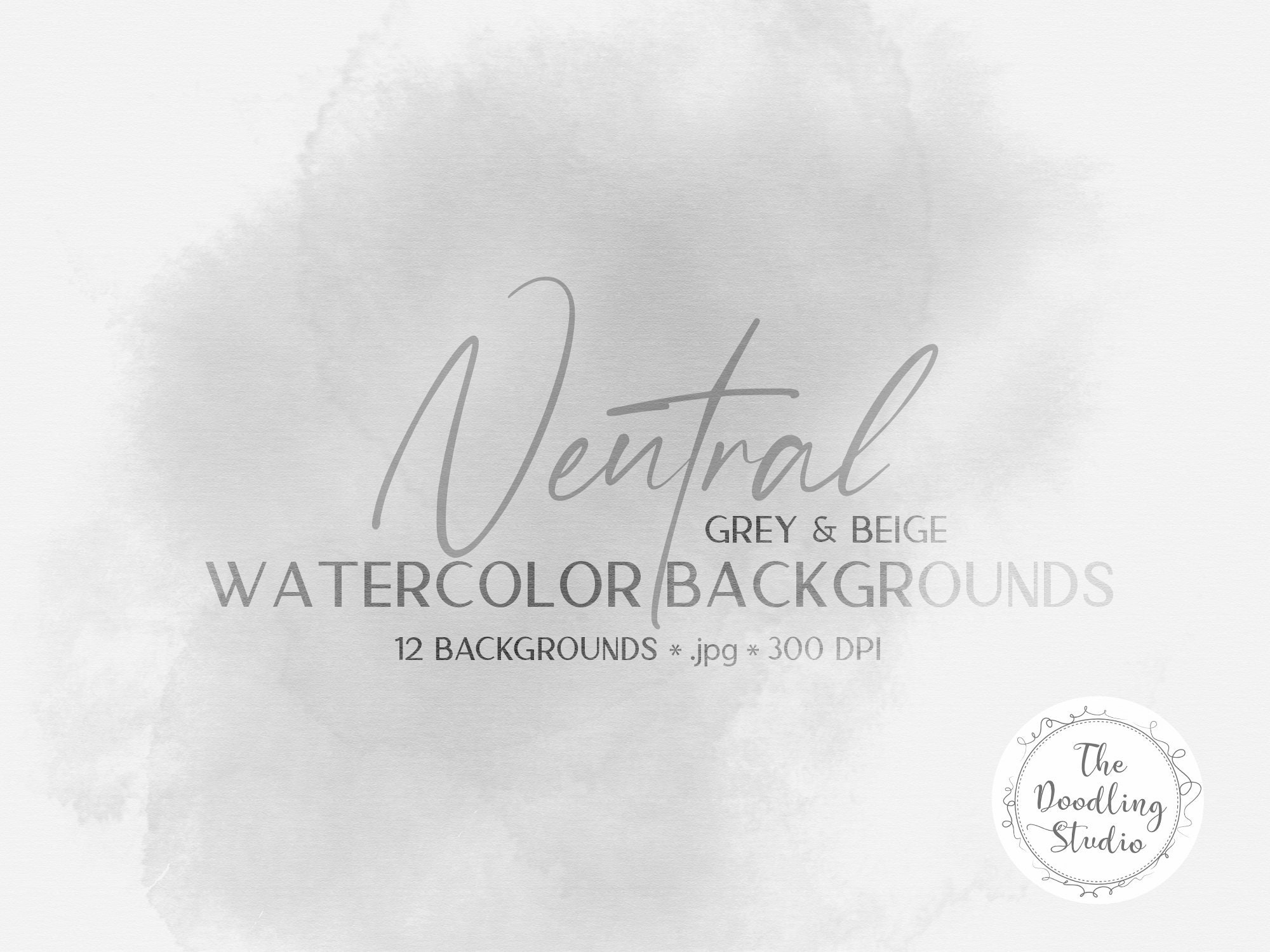 Neutral Grey & Beige Watercolor Backgrounds 12 BACKGROUNDS jpeg, 300 ...