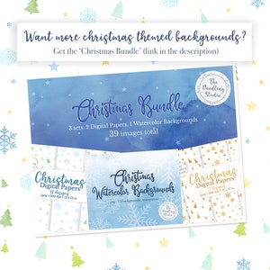 Christmas Watercolor Textures Digital Papers Snowflakes, Stars and ...