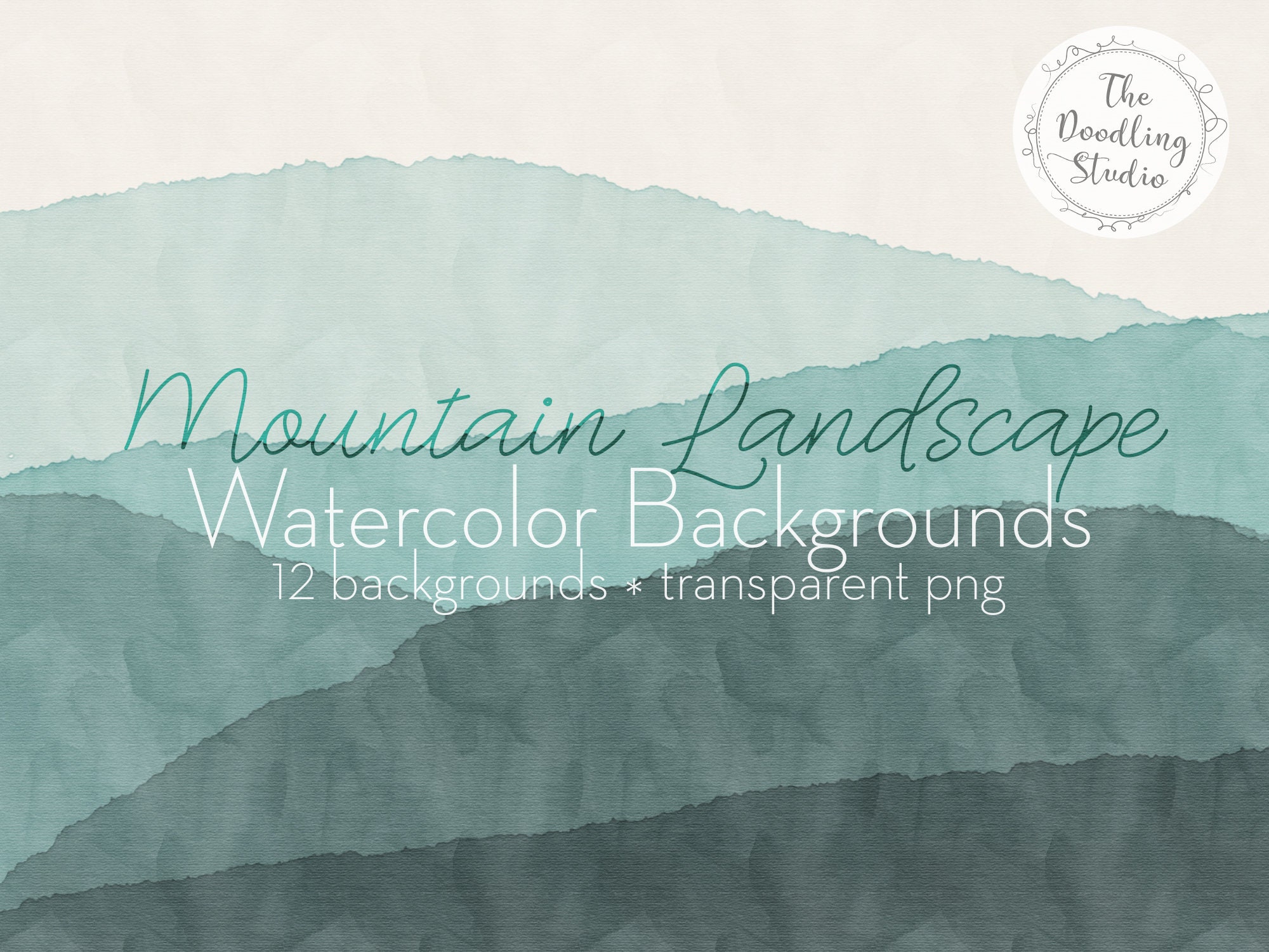 Mountain Landscape Watercolor Backgrounds 12 BACKGROUNDS | Etsy