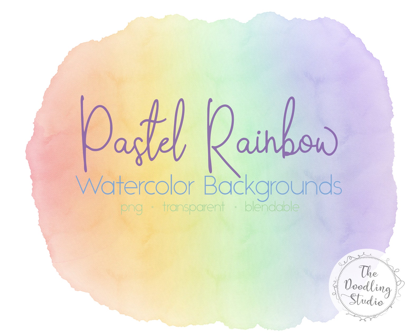 Pastel Rainbow Watercolor Backgrounds 12 BACKGROUNDS png - Etsy