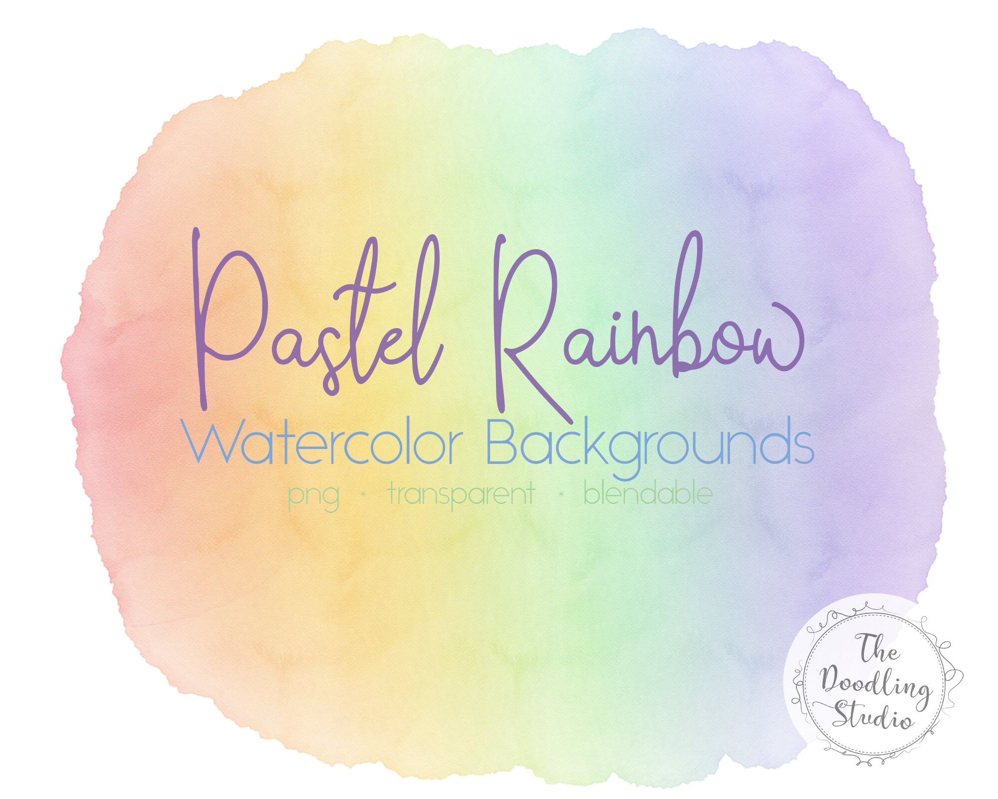 Pastel Rainbow Watercolor Backgrounds 12 BACKGROUNDS png - Etsy