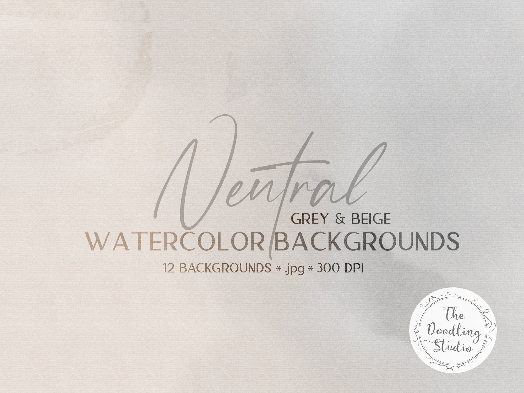 Neutral Grey & Beige Watercolor Backgrounds - 12 BACKGROUNDS (jpeg, 300 ...