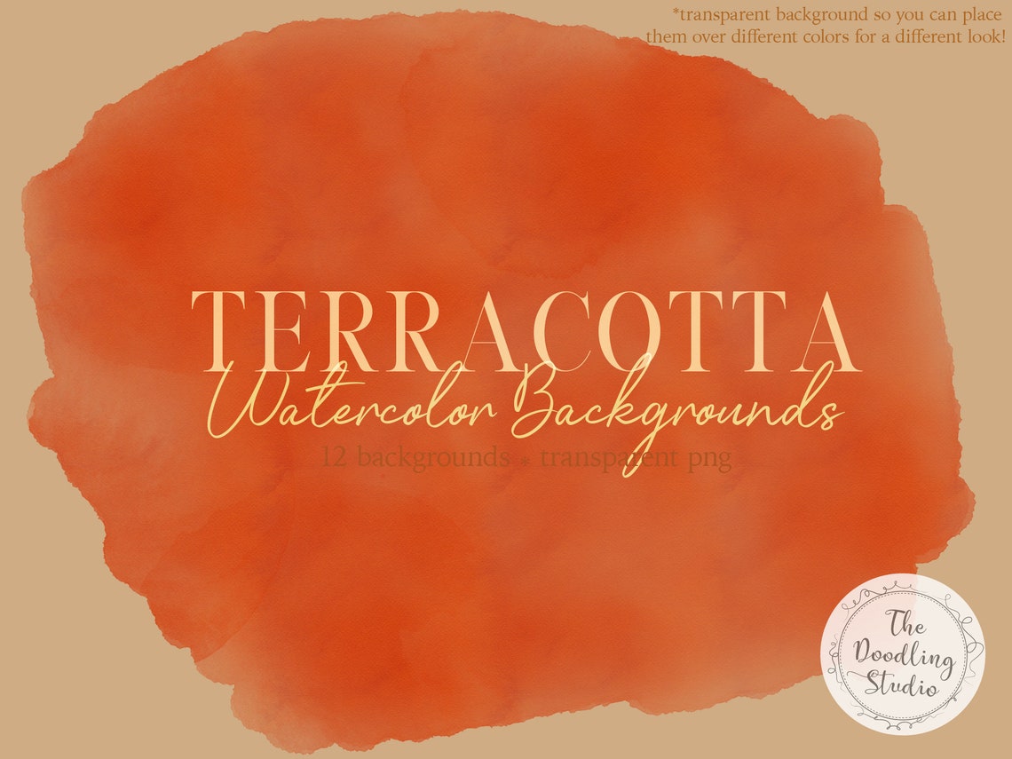 Terracotta Watercolor Backgrounds 12 BACKGROUNDS png | Etsy