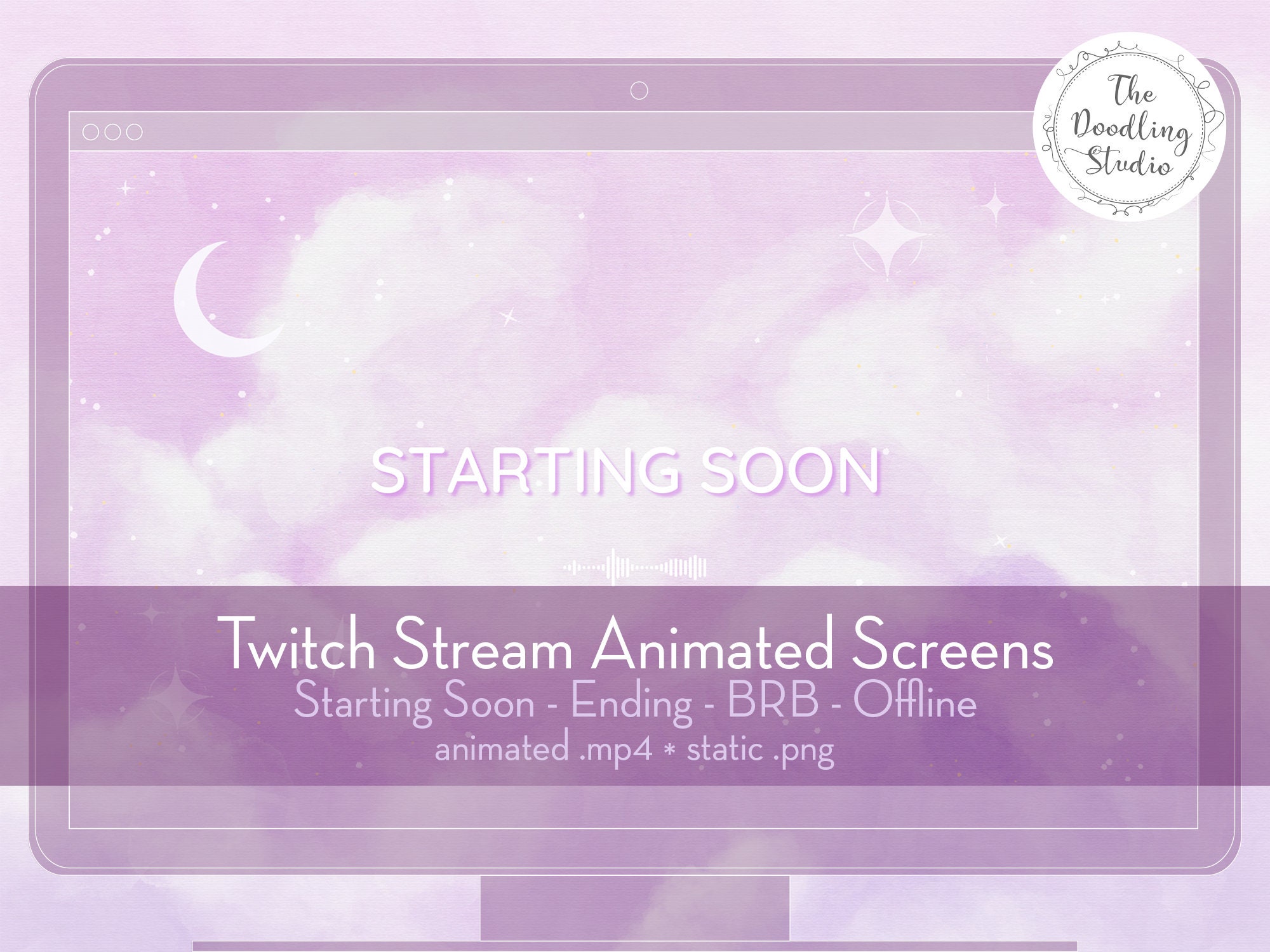 Purple Clouds Animated Twitch Streaming Screens Animated .mp4 and ...
