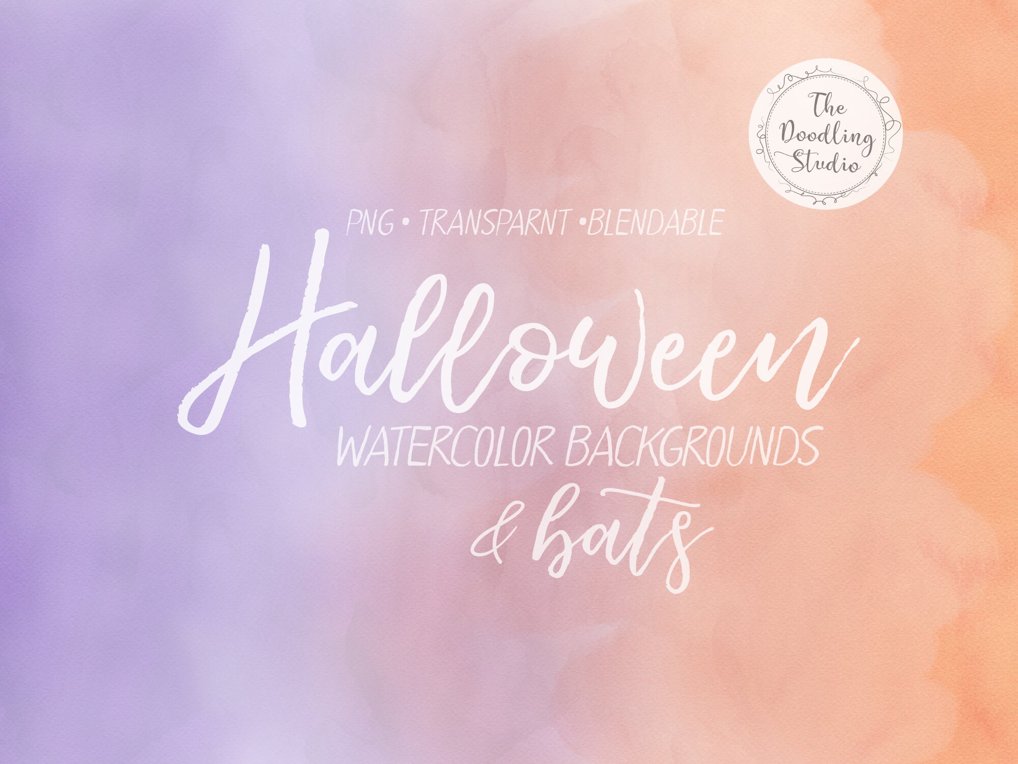 Halloween Watercolor Background Textures & Bats 12 - Etsy