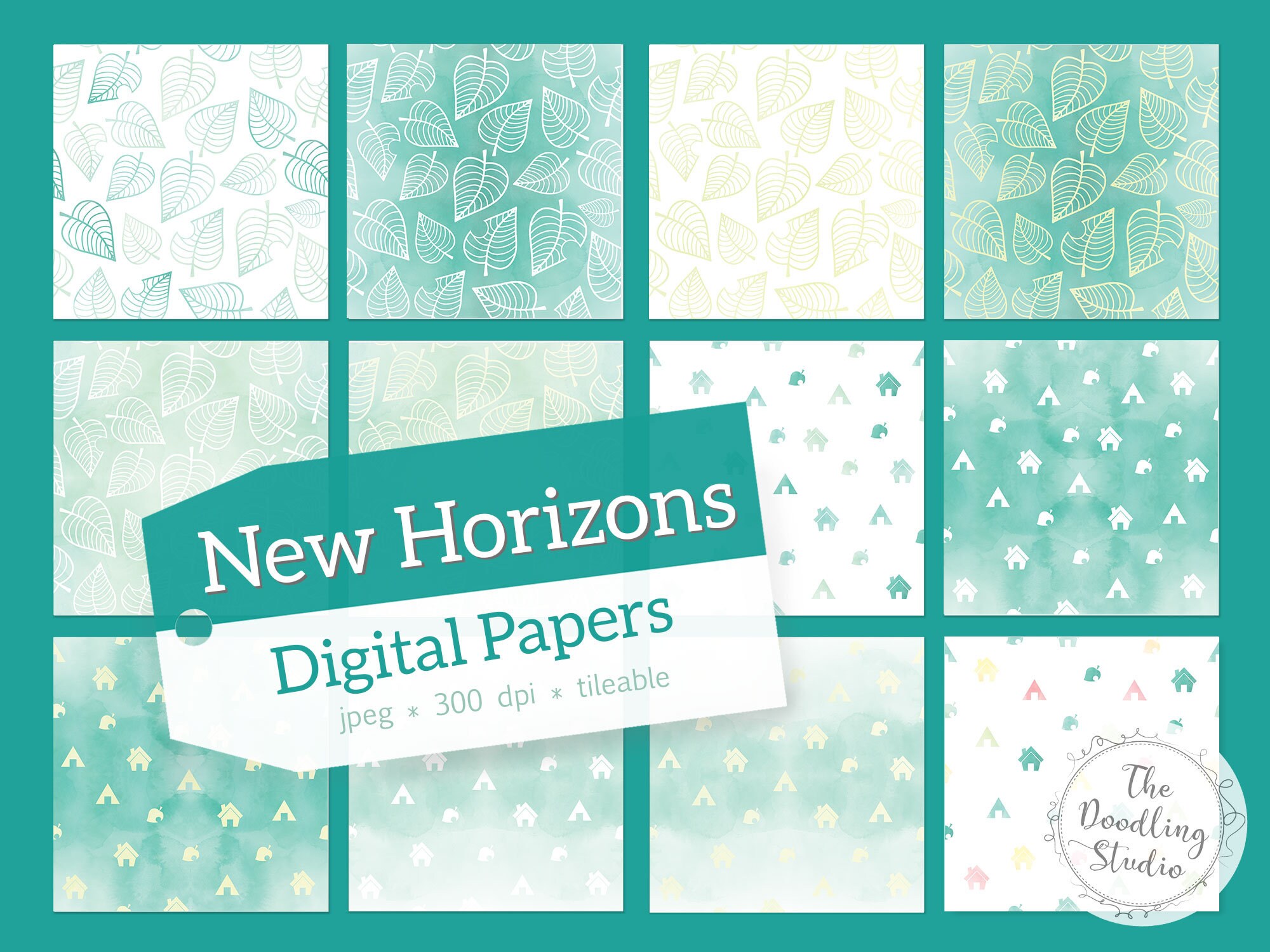 Animal Crossing New Horizons Digital Papers 12 Tileable Patterns ...