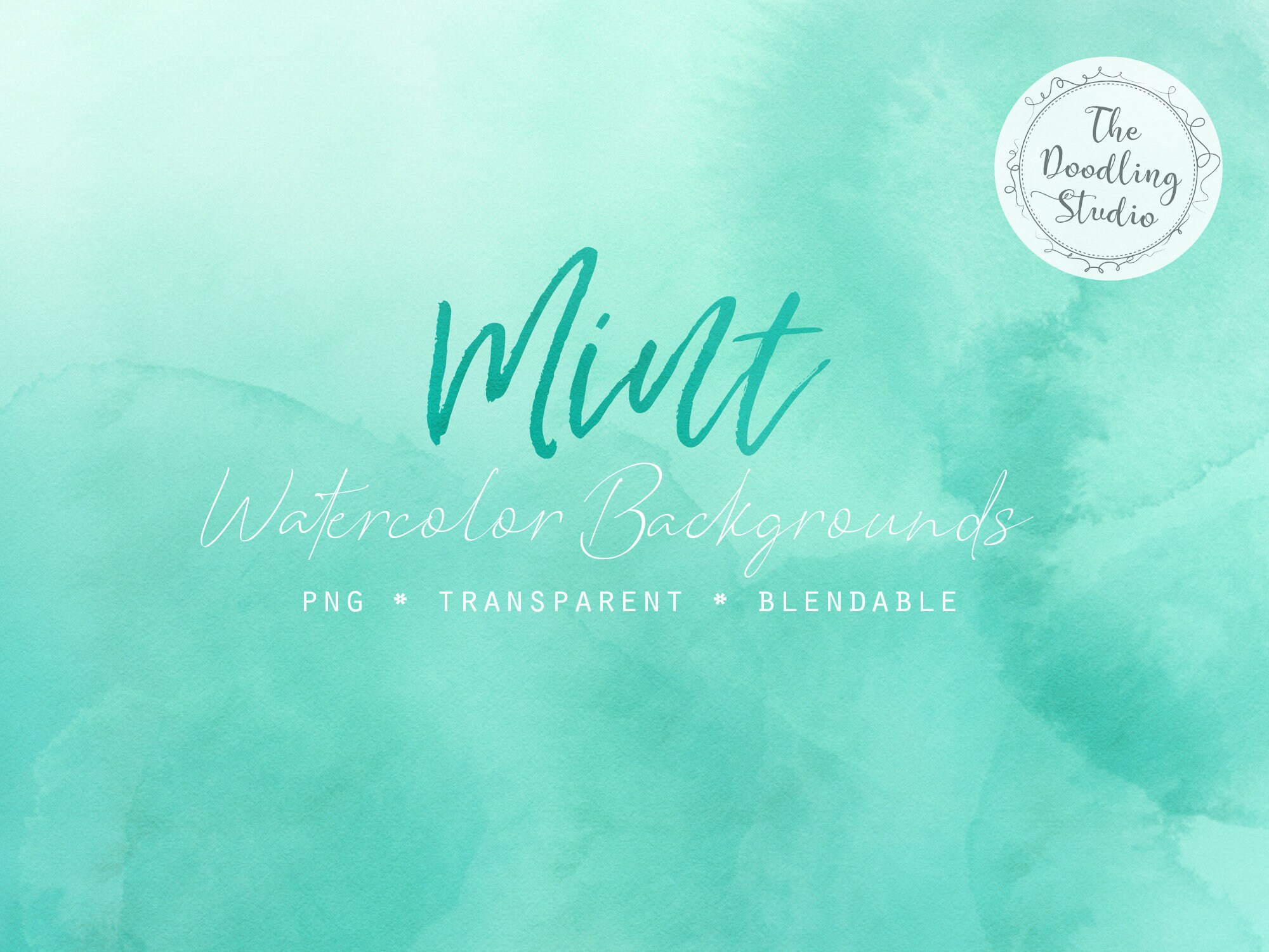Mint Watercolor Backgrounds 12 BACKGROUNDS png - Etsy
