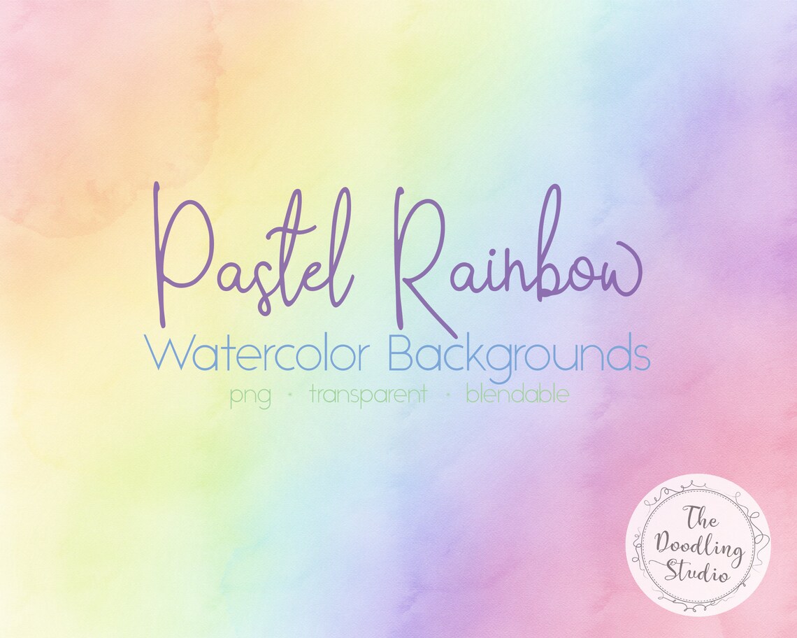 Pastel Rainbow Watercolor Backgrounds 12 BACKGROUNDS png - Etsy