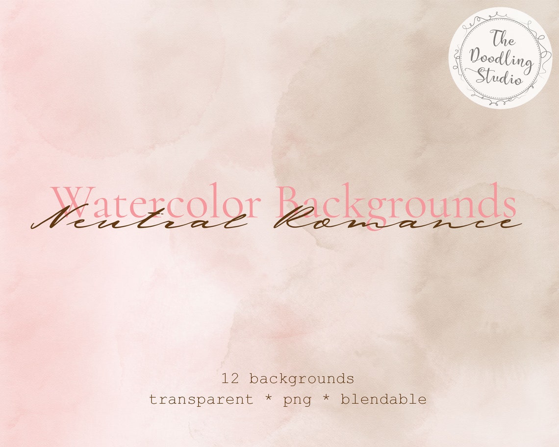 Neutral Romance Watercolor Backgrounds 12 BACKGROUNDS png - Etsy