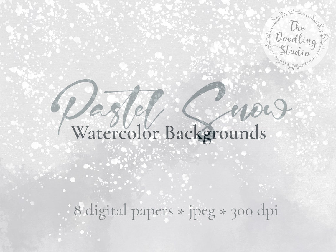 Pastel Snow Watercolor Backgrounds 8 Digital Papers digital - Etsy