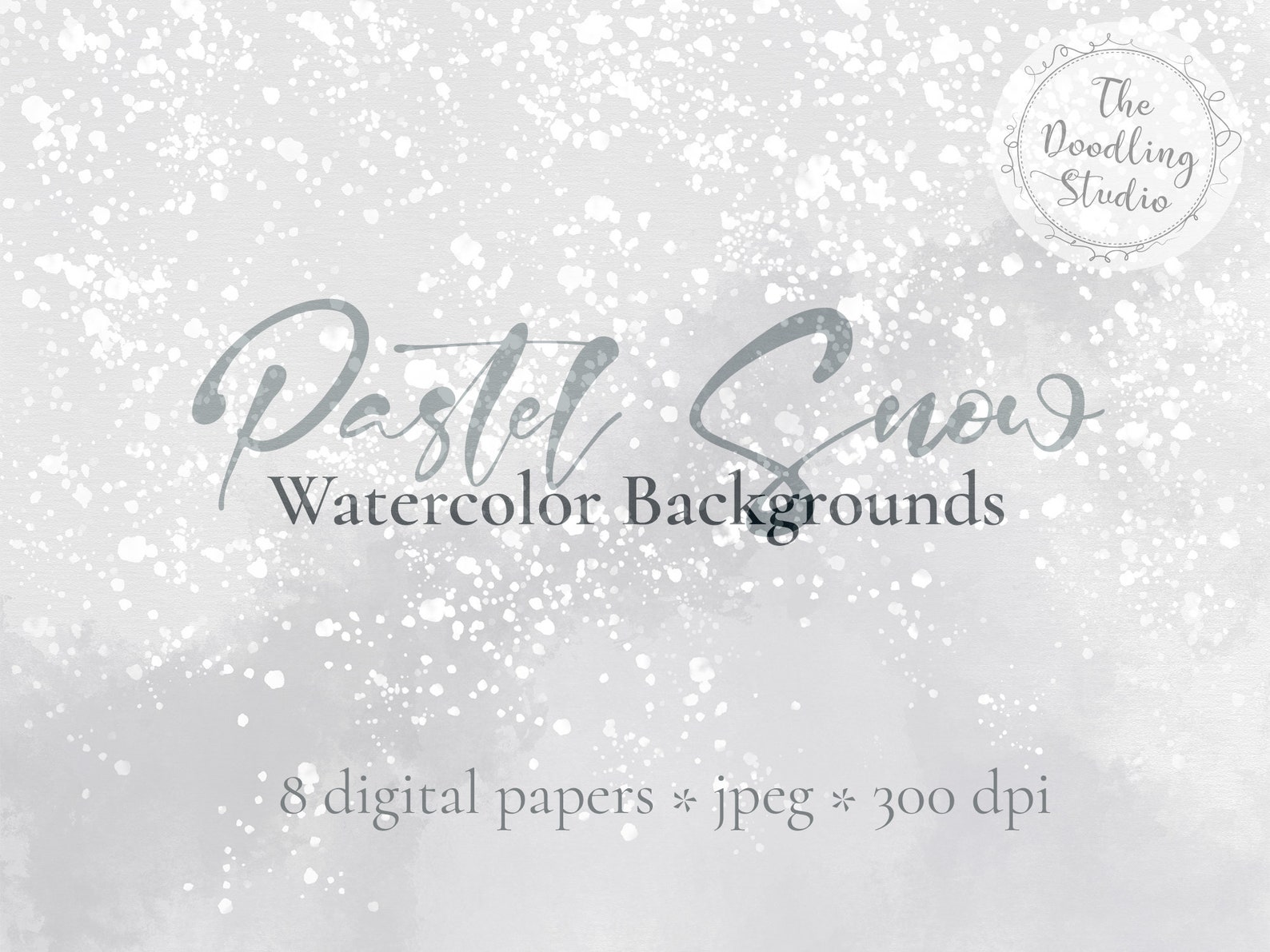Pastel Snow Watercolor Backgrounds 8 Digital Papers digital - Etsy