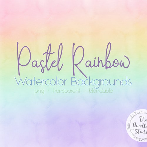 Pastel Rainbow Watercolor Backgrounds 12 BACKGROUNDS png - Etsy