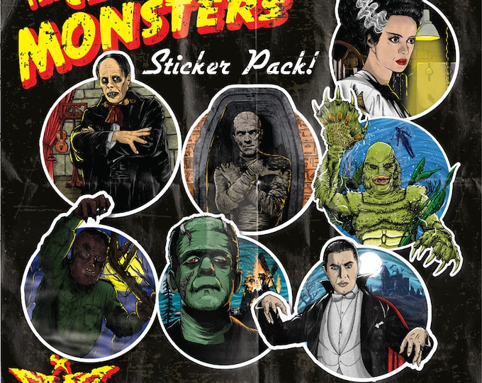 Classic Monsters Sticker Pack - Etsy
