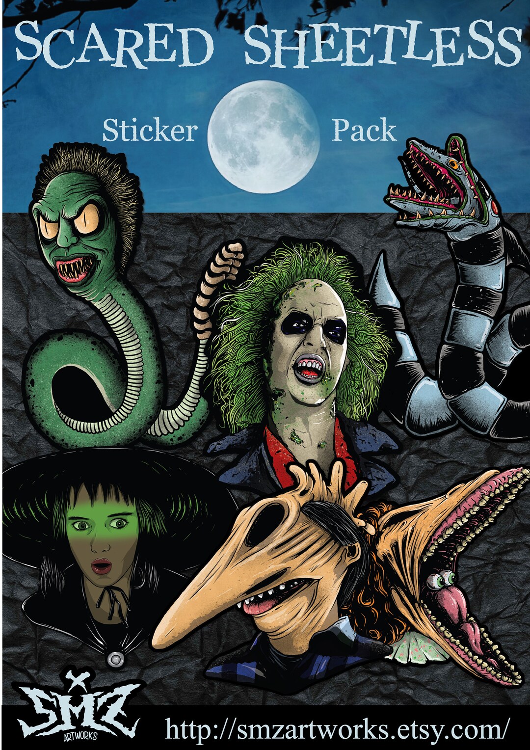 Scared Sheetless Sticker Pack - Etsy