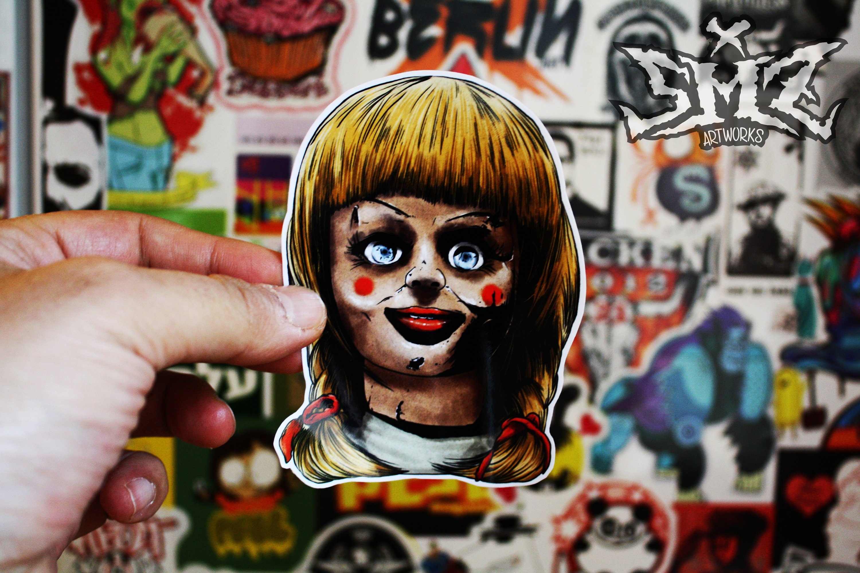 Haunted Doll Vinyl Sticker - Etsy