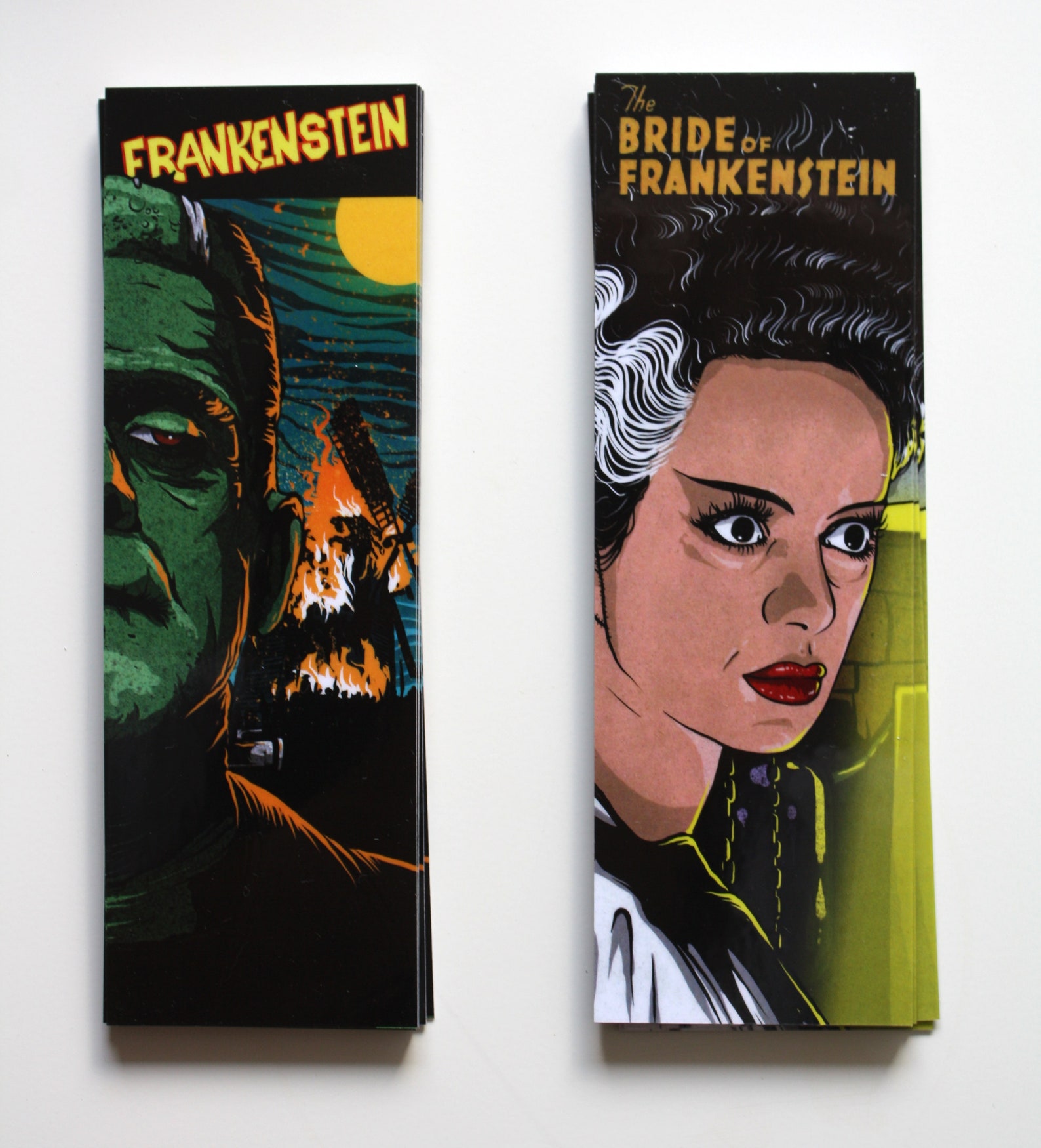 Frankenstein and Bride of Frankenstein Bookmark - Etsy