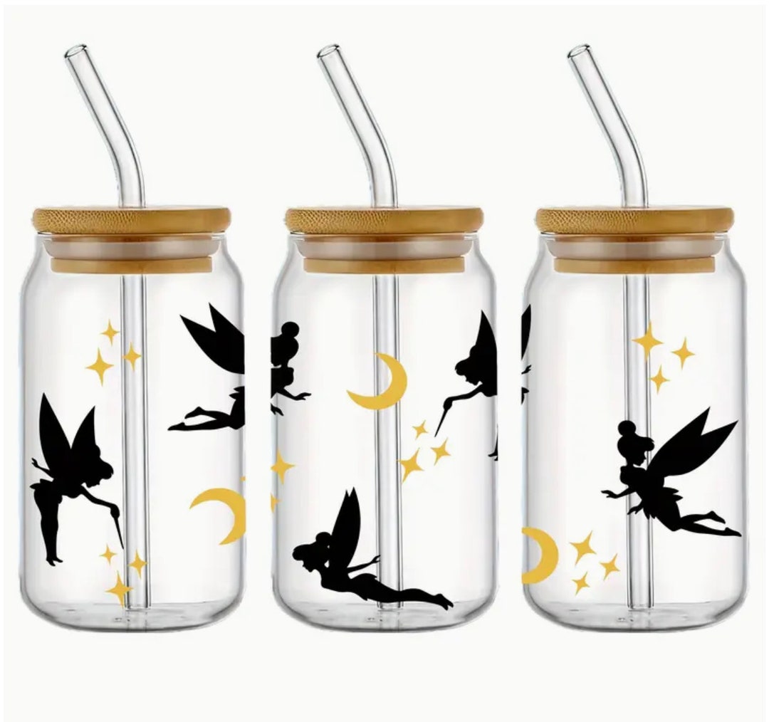 Personalized Fairy Tinker Bell Beer Iced Coffee Cup With Bamboo Lid ...