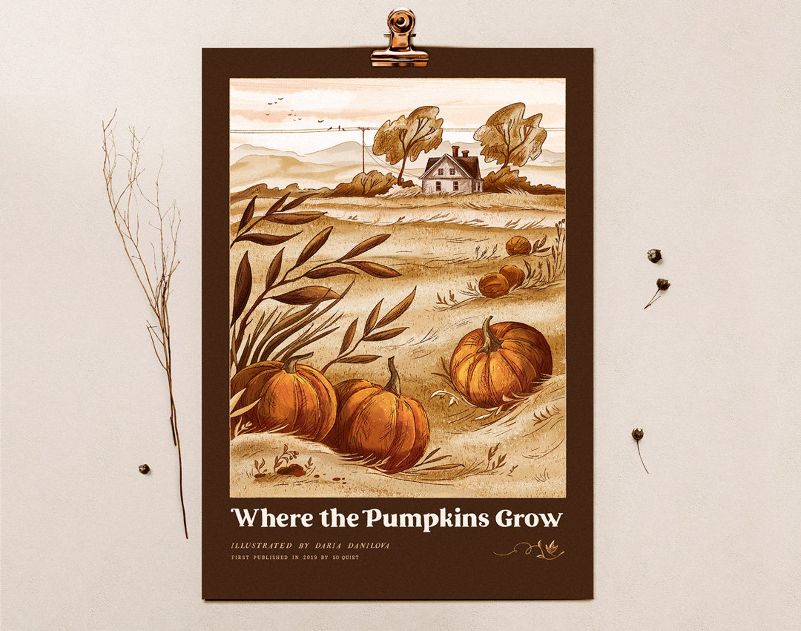 Pumpkins Art Print Illustrated Print Retro Poster Book - Etsy