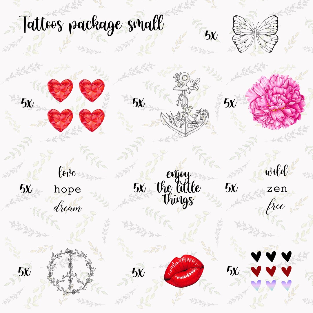 Tattoos Bar - Package for Wedding Party - Etsy