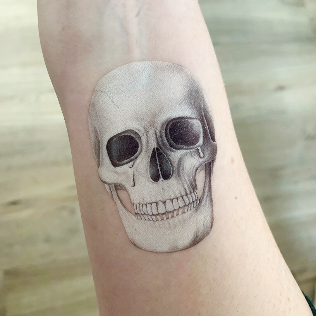 Temporary Tattoos Skull & Tears - Etsy