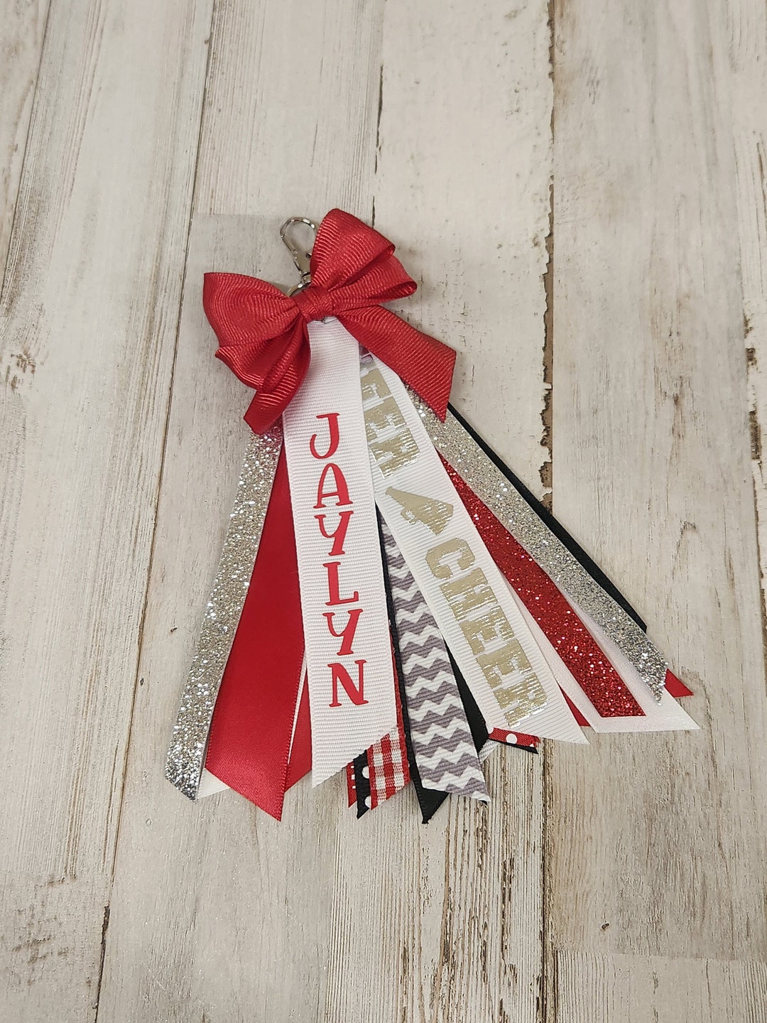 Cheer Ribbon Zipper Pull Name Tags Cheer Bag Tag Customized - Etsy