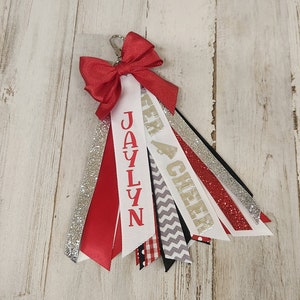 Cheer Ribbon Zipper Pull Name Tags, Cheer Bag Tag Customized ...