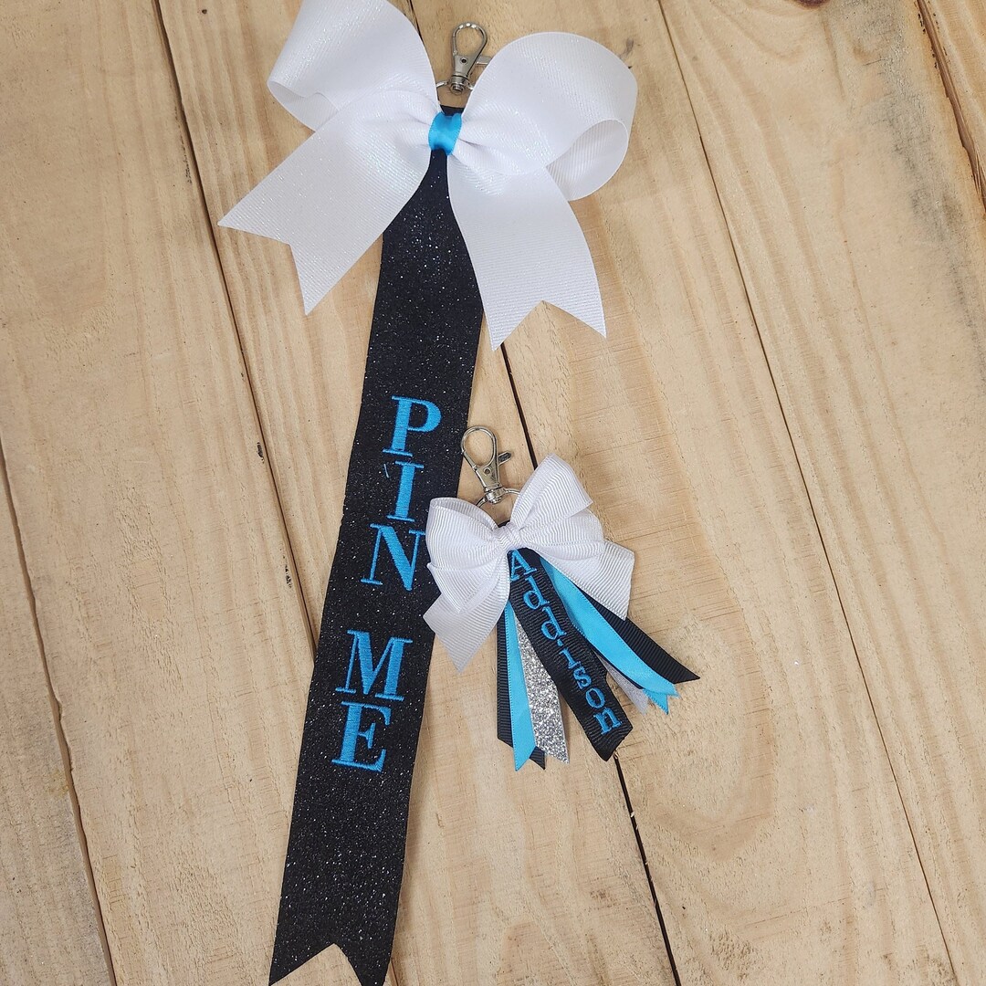 Cheer Pin Me Ribbon Zipper Pull Set, Cheer Bag Tag Customized, Pin Me ...