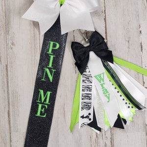 Cheer Pin Me Ribbon Zipper Pull Set, Cheer Bag Tag Customized, Pin Me ...