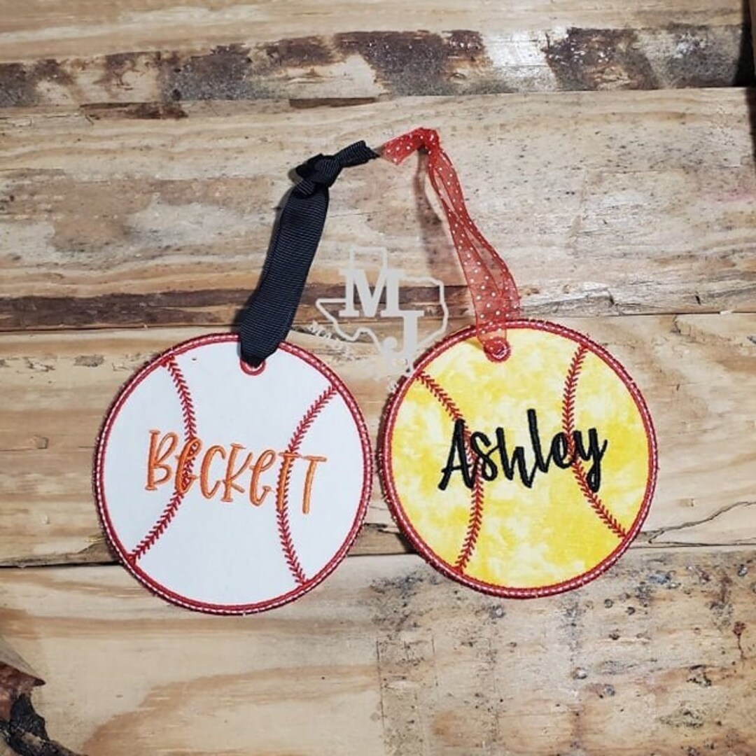 Baseball/softball Bag Tag, Boys Name Tag, Girl's Bag Tag, Sports Name ...