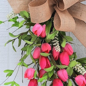 Spring Tulip Door Wreath, Mother's Day Wreath, Easter Tulip Wreath - Etsy