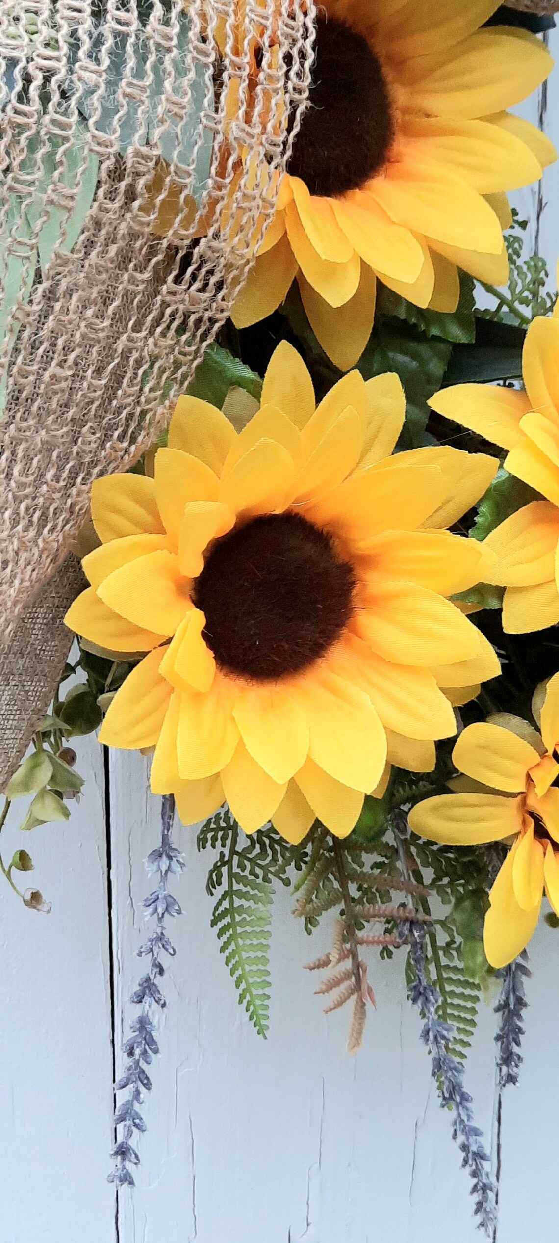 Sunflower Wreath Sunflower Wreath for front door Spring | Etsy