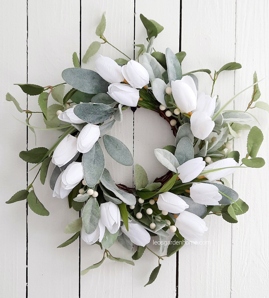 Spring Tulip Wreath, Easter Wreath, Small Tulip Wreath, Spring Candle ...