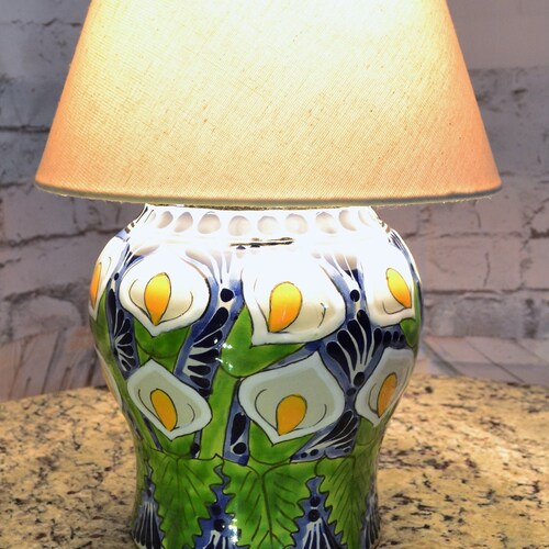 Beautiful Ceramic Table Lamp Mexican Decoration Ginger Jar - Etsy