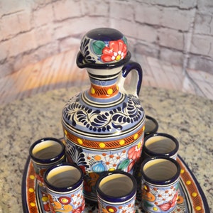 Talavera Tequila Set, Tequila Decanter, Liqour Decanter Custom Shot ...
