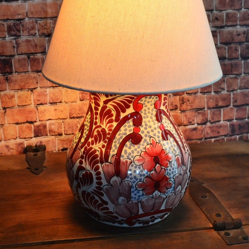 Beautiful Ceramic Table Lamp Mexican Decoration Ginger Jar - Etsy