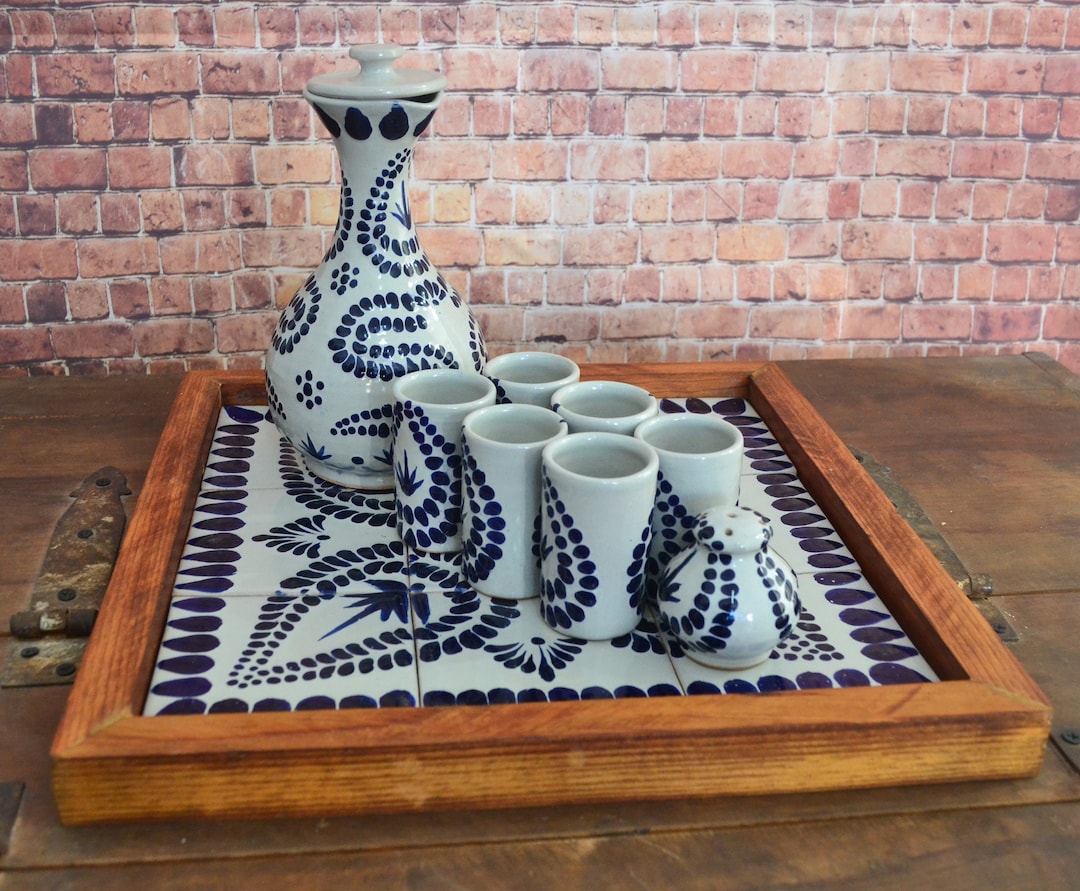 Talavera Tequila, Talavera Tequila Set With Ottoman Tray, Tequila ...