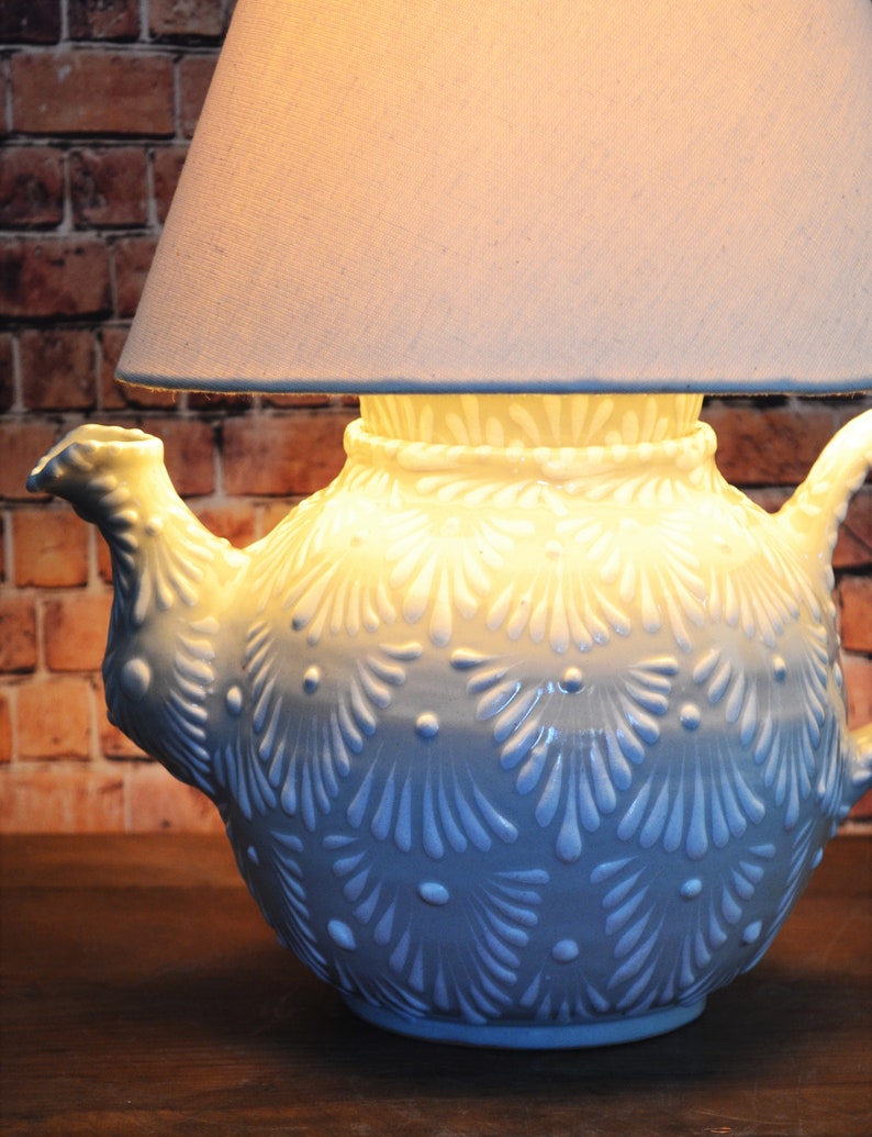 Beautiful ceramic table lamp mexican decoration pitcher lamp | Etsy