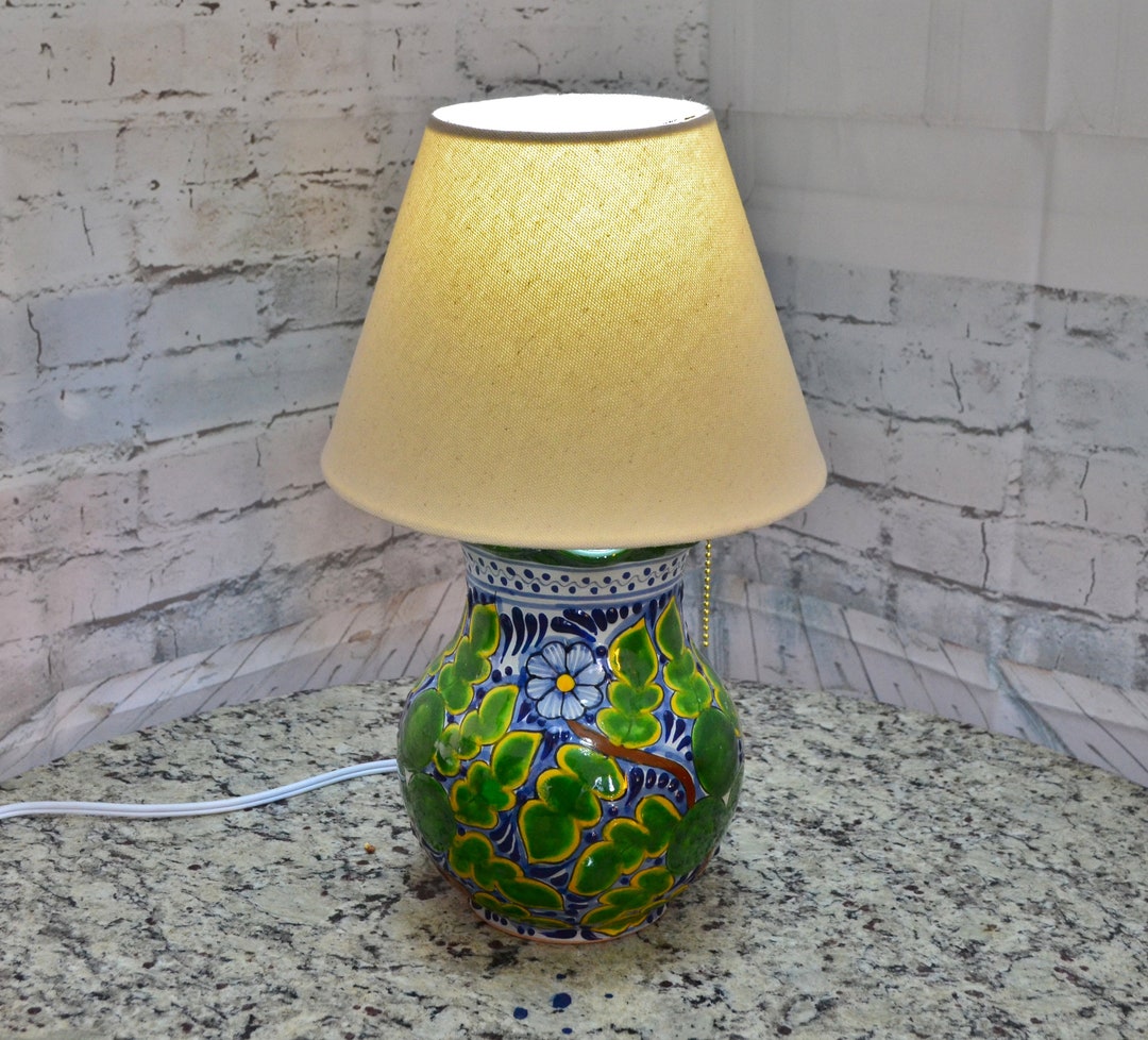 Bedside Lamp, Beautiful Ceramic Table Lamp, Mexican Decoration Ginger ...